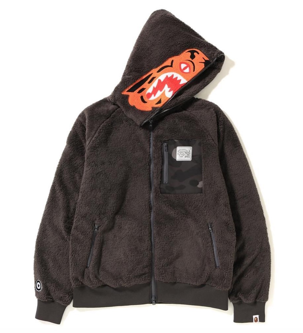 Bape Boa Tiger Shark Hoodie Jacket Grey - Novelship