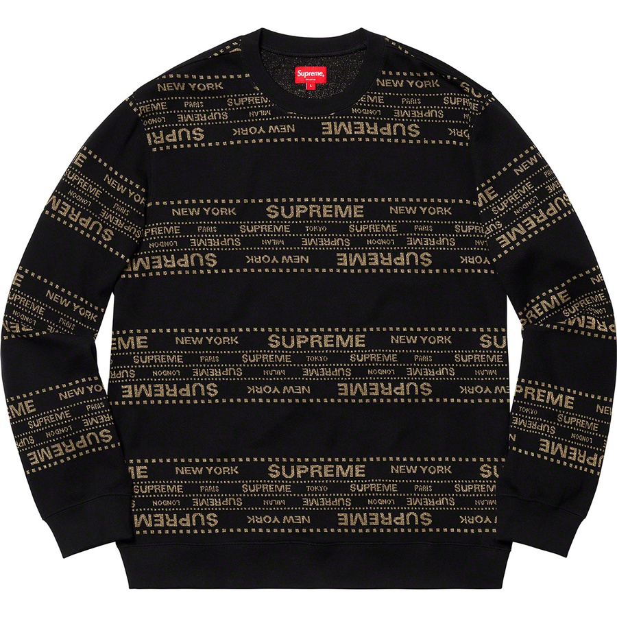Supreme Metallic Jacquard Crewneck Black - Novelship