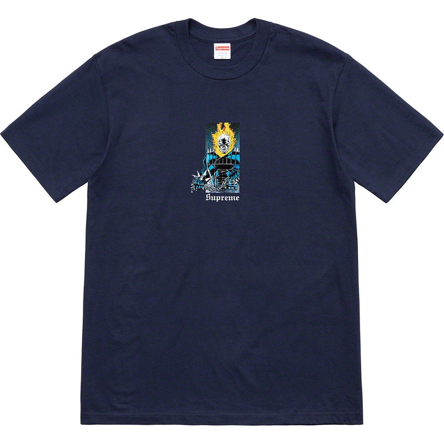 Supreme Ghost Rider Tee Navy - Novelship
